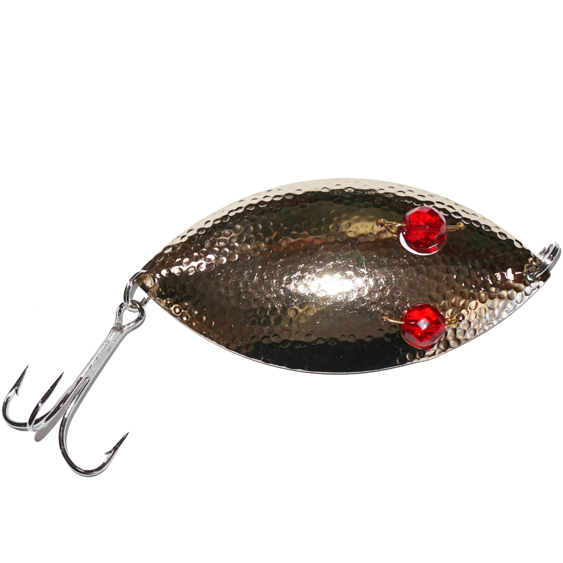 Eppinger Red Eye Wiggler Spoon Hammered Brass - Jerkmania